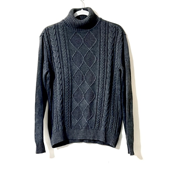 Basic Editions | Sweaters | Vintage Basic Editions Charcoal Grey Cable ...